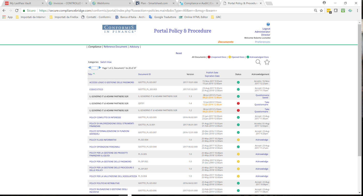 Total Compliance gestione policy e procedure aziendali - Conformis in ...
